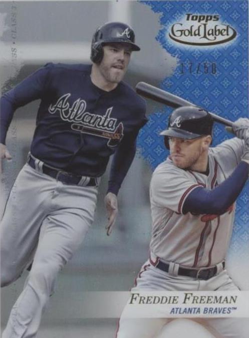 2017 Topps Gold Label - Freddie Freeman #37 Class 3 Blue /50 for sale ...