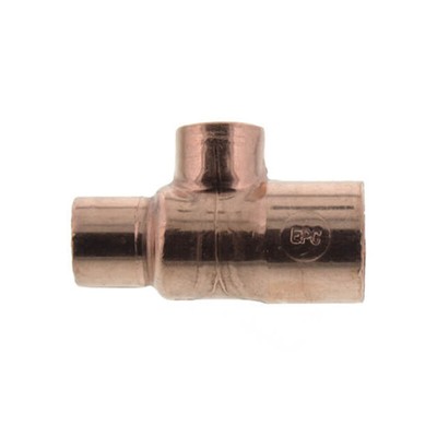 Mueller Streamline W 64043 Tee 3/4 Copper x 1/2 Sweat x 1/2 Copper Dia ...