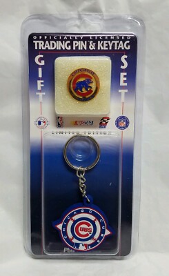 Chicago Cubs Trading Pin and Keychain keytag gift set limited Edition ...