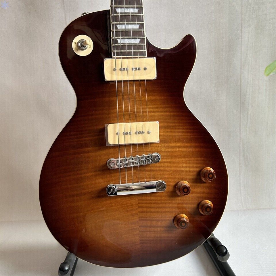 6-String LP Electric Guitar - Mahogany Body, Brown Sunburst & Chrome ...