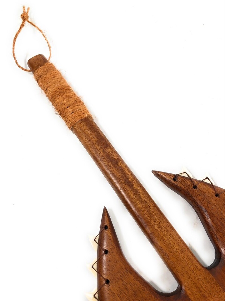 24" Samoan Double Axe Club - Koa Wood w/ Authentic Sharks Teeth - Made ...