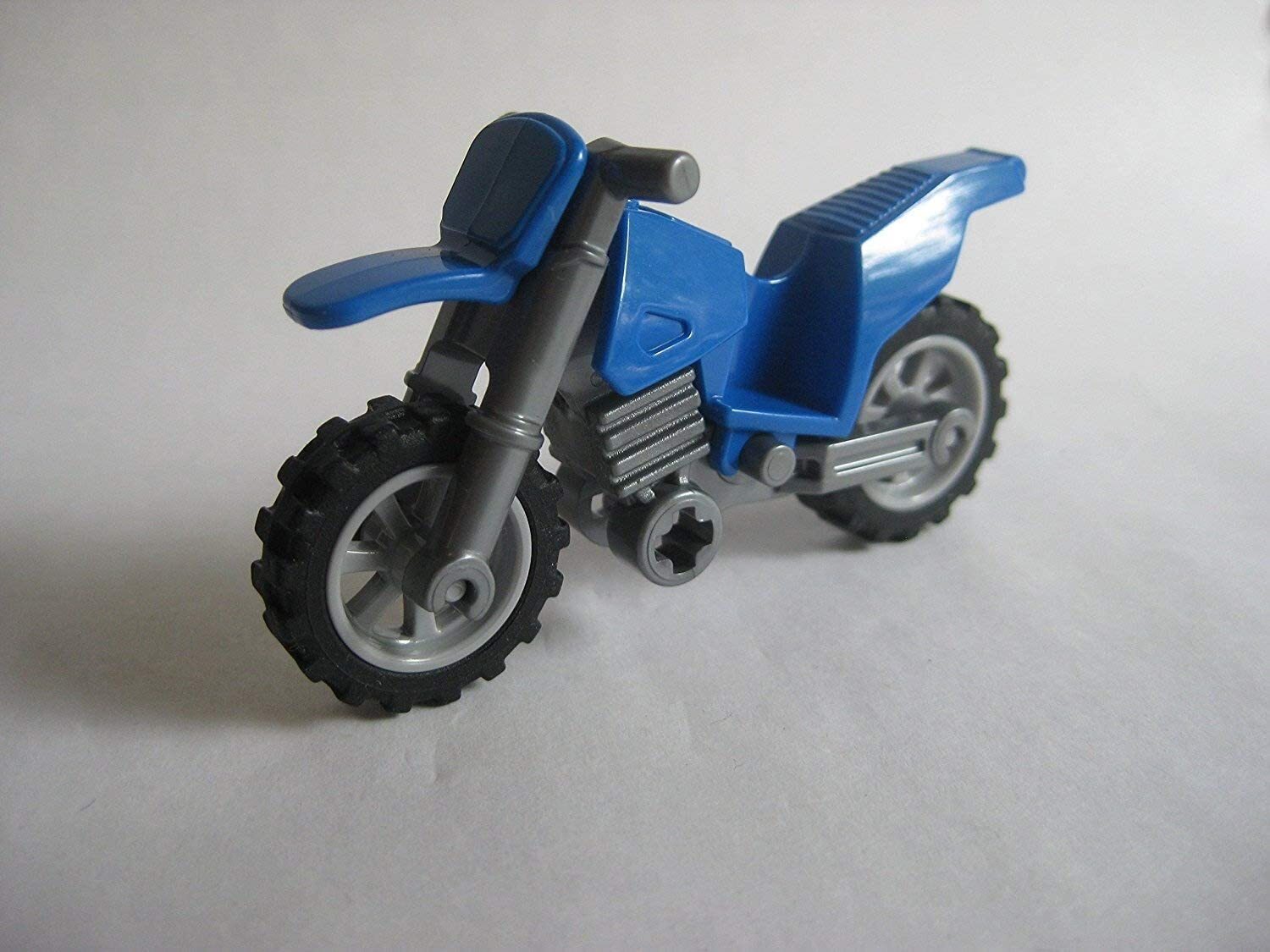 LEGO Blue Motorcycle Dirtbike Vehicle Minifigures Silver Frame Gray ...