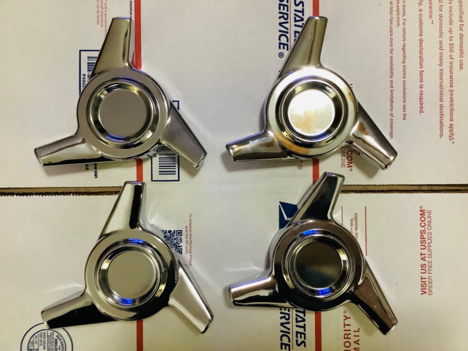 Set of 4. Chrome Swept Wing Spinners/ Knock offs. | eBay