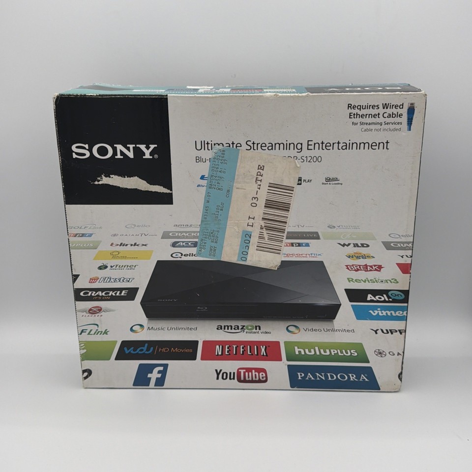 Sony BDP-S1200 Blu Ray Player Disc DVD Player w/ Remote & Box ...