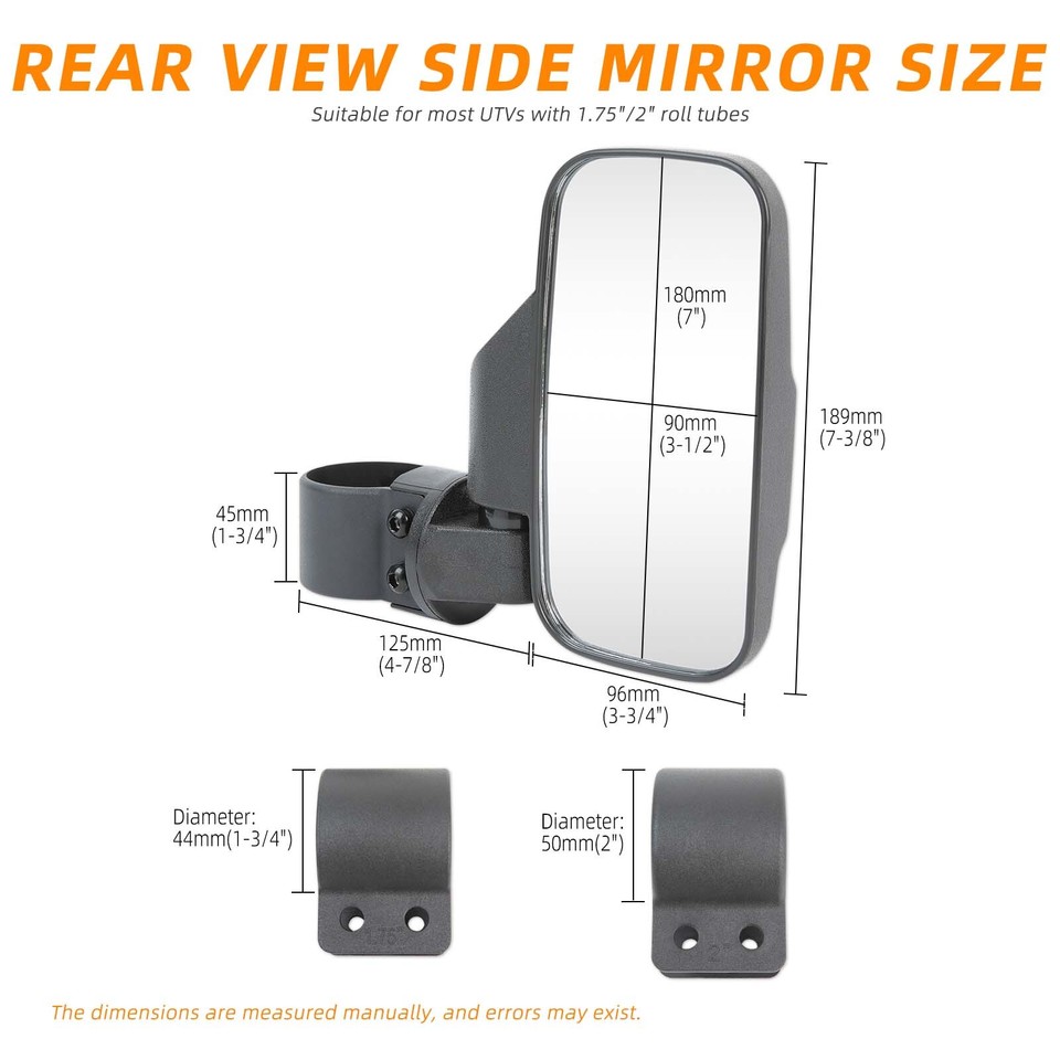 Upgraded UTV Side Rear View Mirrors For John Deere Gator HPX 625I 825I ...