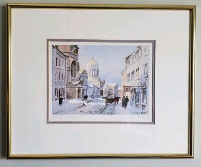 Inge Claussen Signed/Framed "Bonsecours Market" Litho Canadian Art Card ...