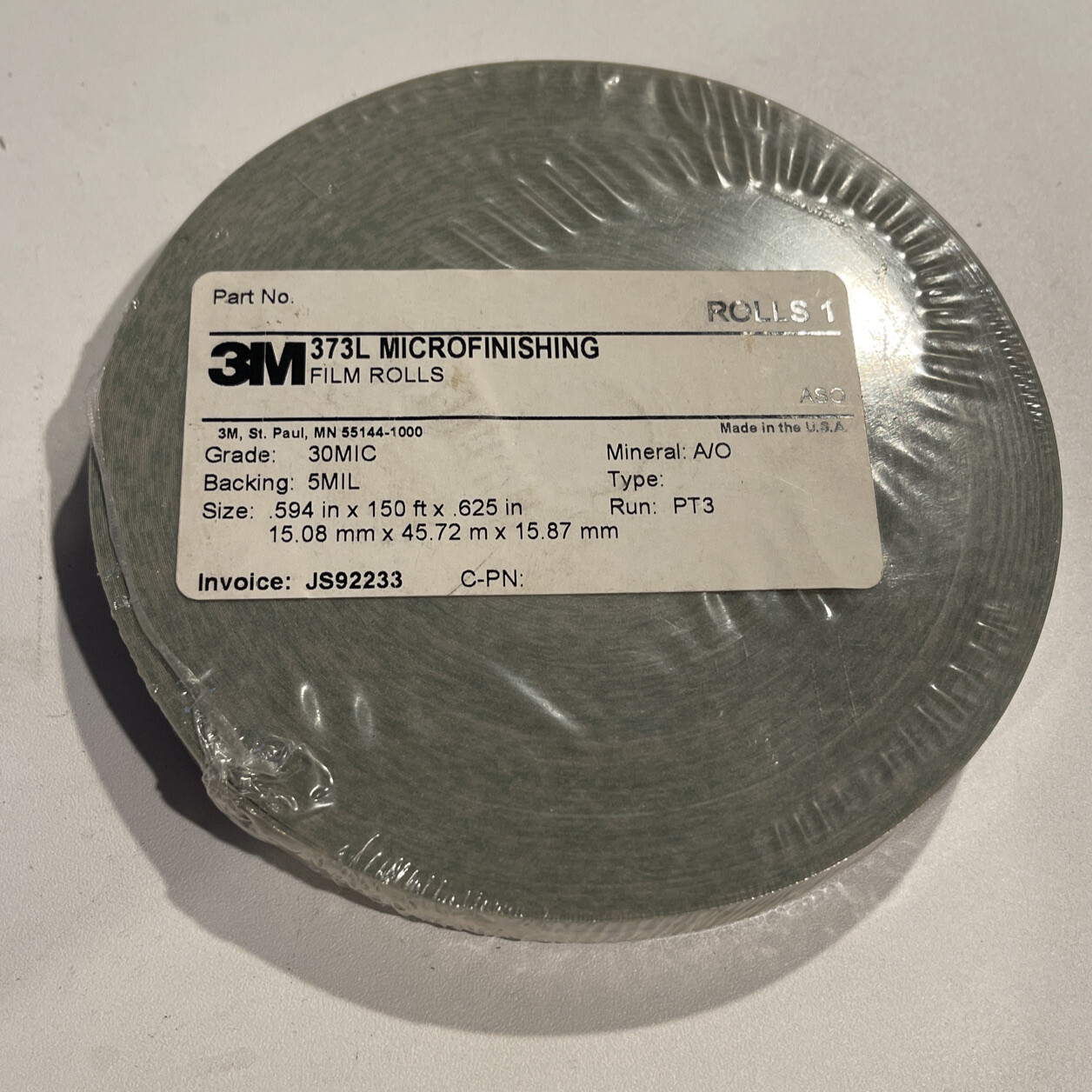 NEW 3M 373L Microfinishing Film Roll 0.594in x150ft x5/8in ASO 30MIC | eBay