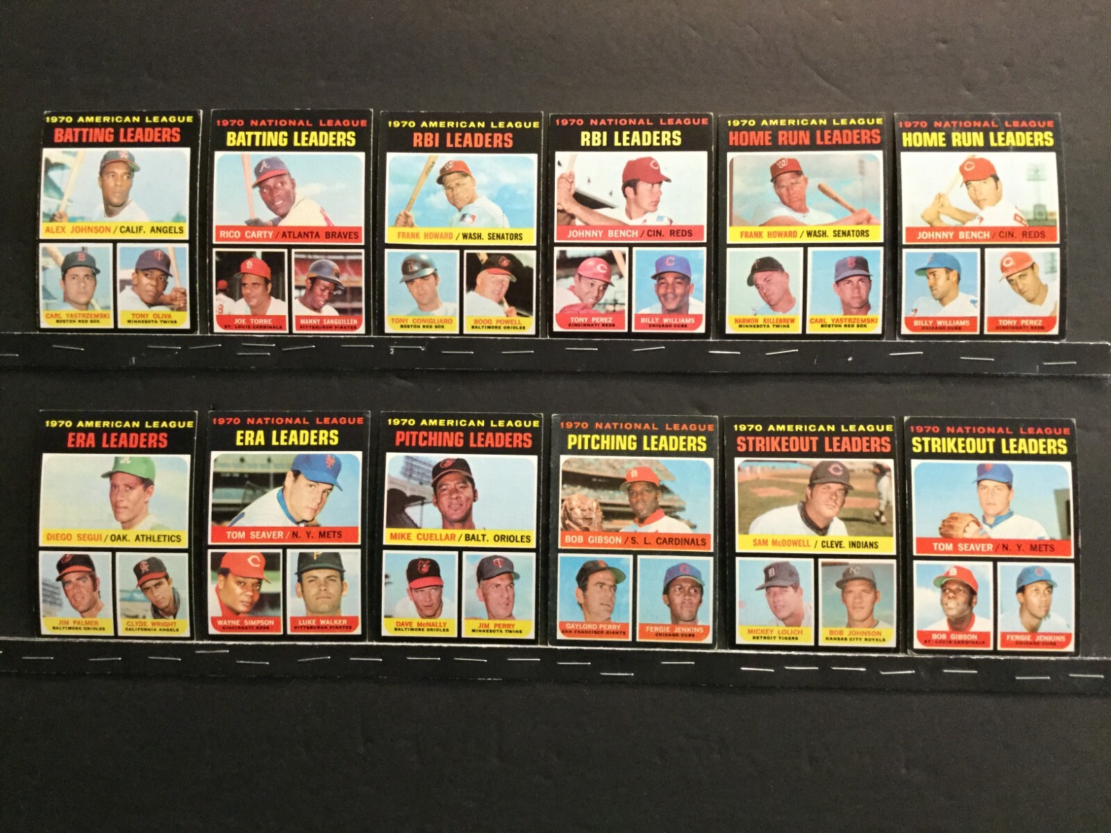 1971 Topps Baseball Set of 12 League Leader Cards #61-72 Sku3-34 | eBay