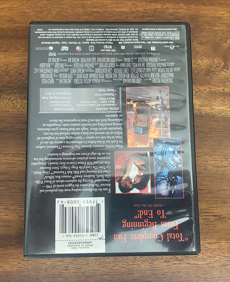 Armageddon (DVD, 1998) FREE SHIPPING 717951000842| eBay