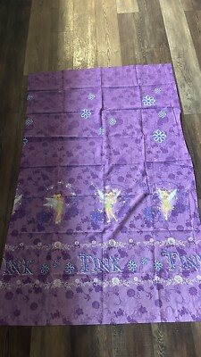 Disney Home Tinkerbell Bed Twin Flat Sheet Tink Fairies Fabric Girls | eBay