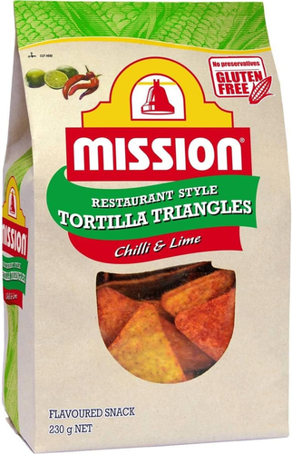 Mission Restaurant Style Tortilla Triangles, Chilli & Lime Corn Chips ...