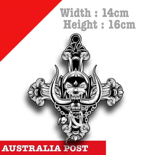 Motorhead Skull CROSS Logo, Motorcycle,Fuel Tank, Helmet, Motorcycle ...