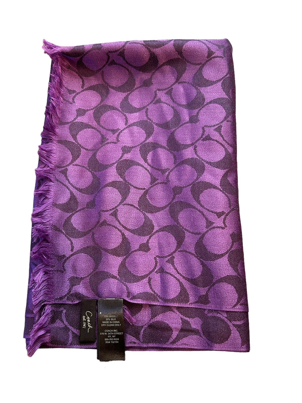 COACH Women’s Signature C Logo Long Neck Wrap Scarf P… - Gem