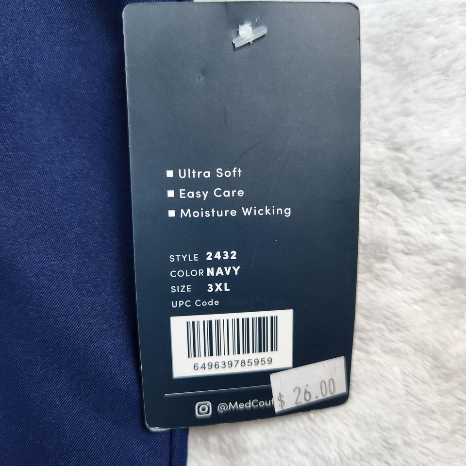 MedCouture Insight Shirt Womens 3XL Navy Blue Scrub Top Pocket 2432 ...