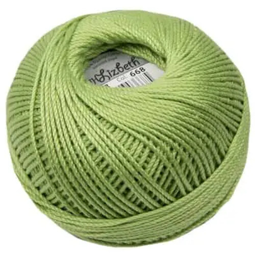 Lizbeth Egyptian Cotton Crochet Thread Size 3 Color 668 Dark Green ...