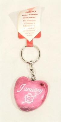 New January Birth Month Birthstone Stone Heart Keychain - NWT - 1 5/8 ...