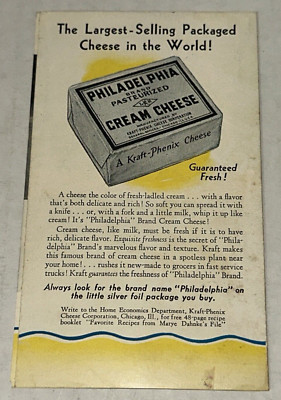 NEW DELICACIES PHILADELPHIA BRAND CREAM CHEESE RECIPES KRAFT FOOD AD ...