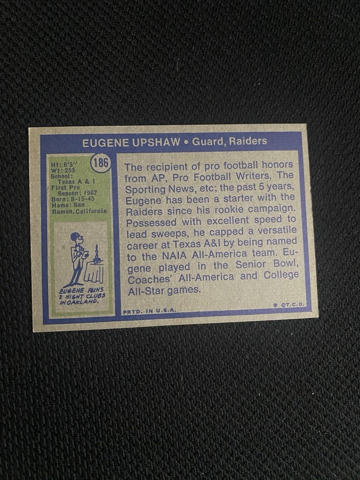1970 Eugene Upshaw Topps Rookie!🔥🏈HOT!🔥🏈👀 | eBay