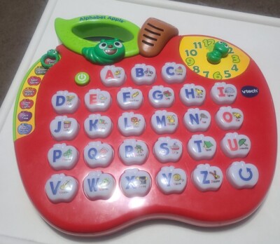 VTECH 1010 ALPHABET APPLE LEARNING TOY PHONICS ABC'S MUSIC LIGHTS AND ...