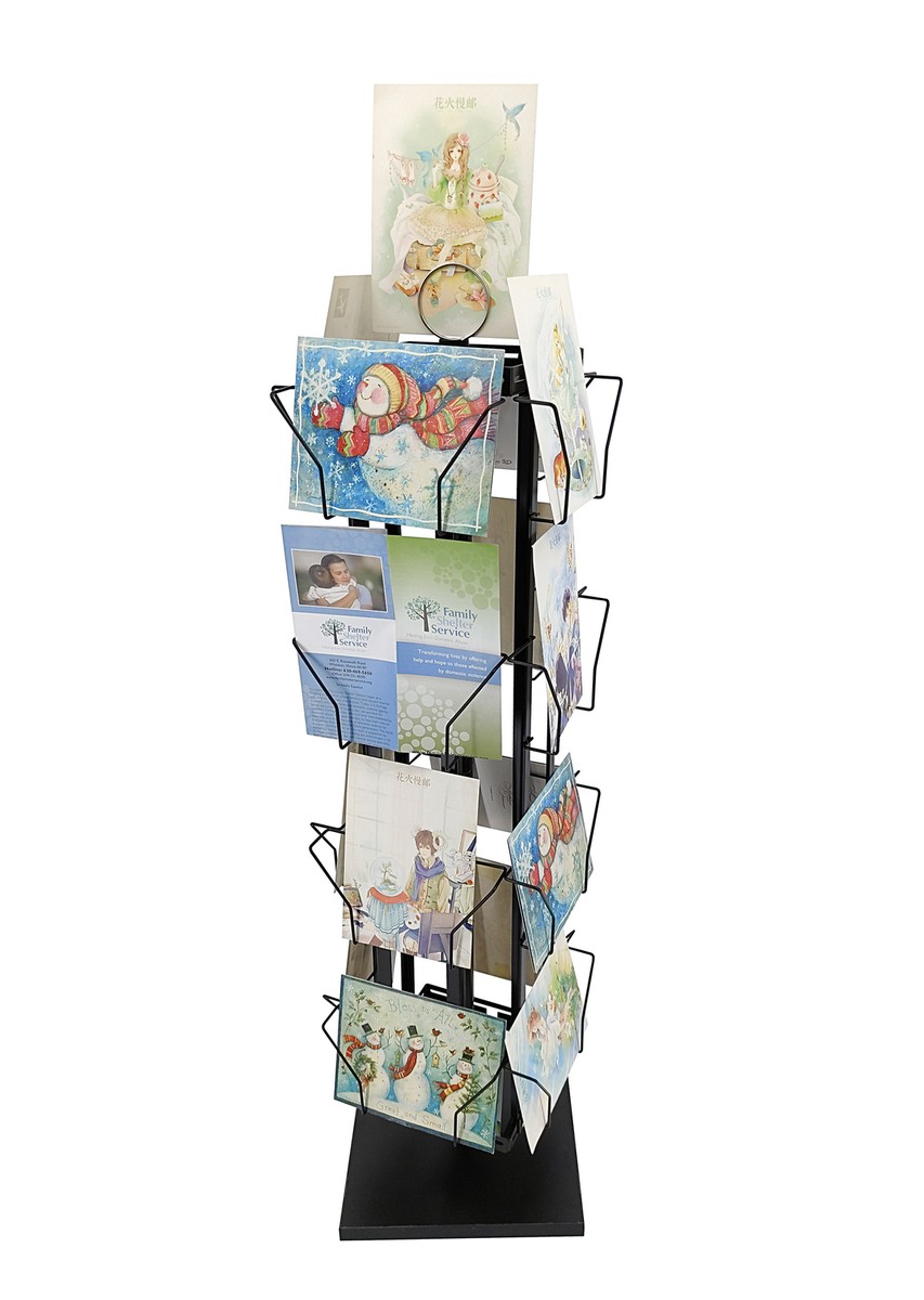 Greeting Card Display Holder Compact 4 Tier Gift Card Display Stand