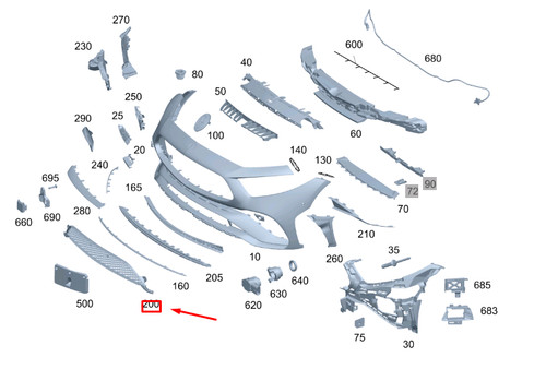 NEW MB CLS C257 FRONT BUMPER CENTER LOWER GRILLE COVER A2578859003 ...