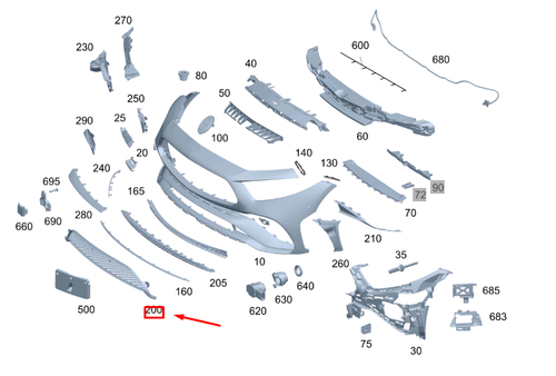 MB CLS C257 Front Bumper Center Lower Grille Cover A2578859003 NEW ...