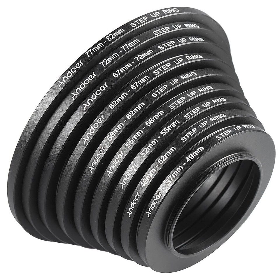 18pcs Camera Lens Filter Adapter Kit 9pcs Step Up Ring & 9pcs Step Down ...