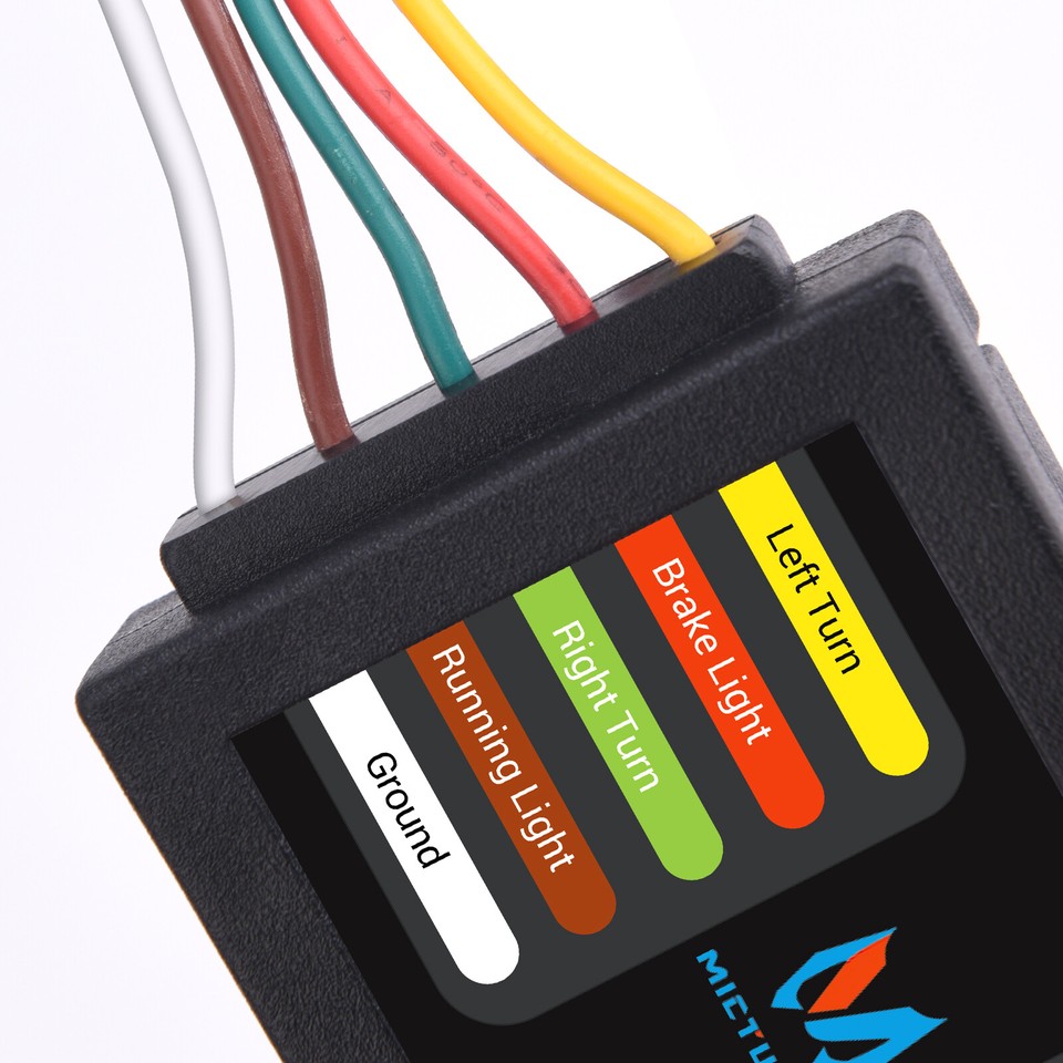 MICTUNING 3-to-2-Wire Trailer Tail Light Converter Splice-in 4Pin ...