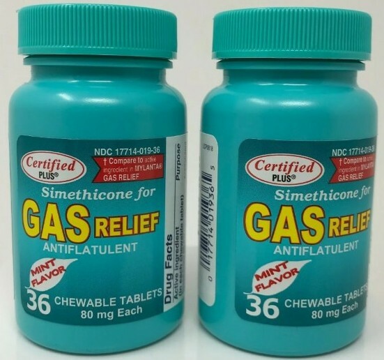 1-PK Assured Simethicone Gas Relief Chewable Tablets 80mg Anti-Gas ...