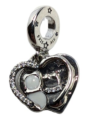 Authentic Pandora Charm, Cats and Hearts Dangle , #799546C01 | eBay