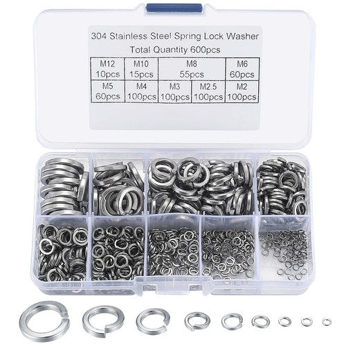 Stainless Steel Spring Washer Kit 600 Pcs for Various Engineering Tasks ...
