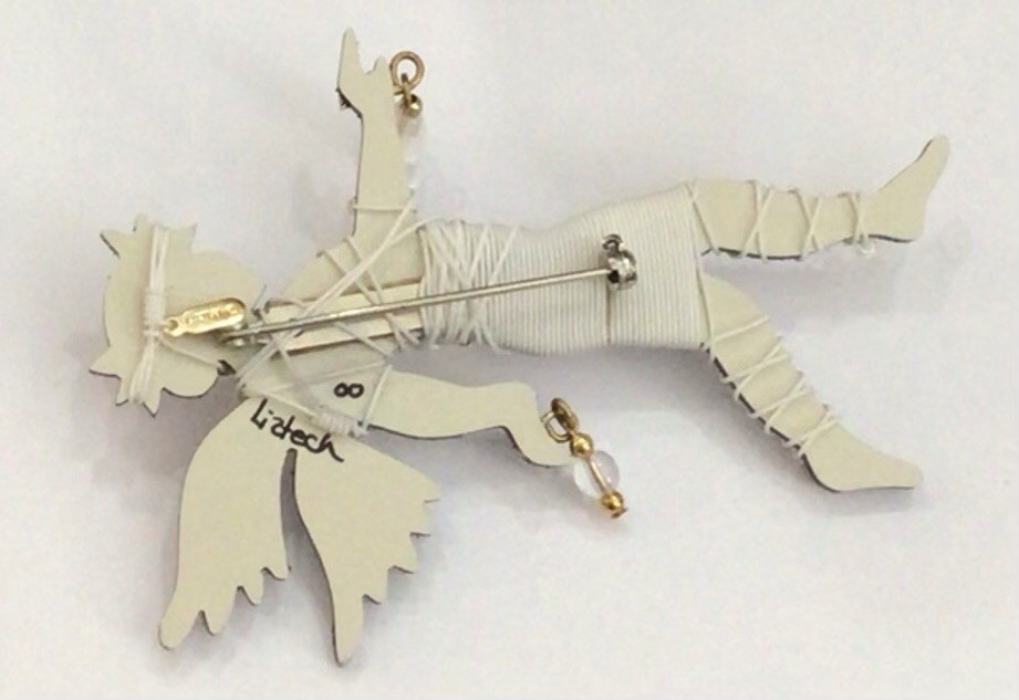 Artisan Liztech Brooch Pin Woodland Sprite White Gold Silver Mirror ...