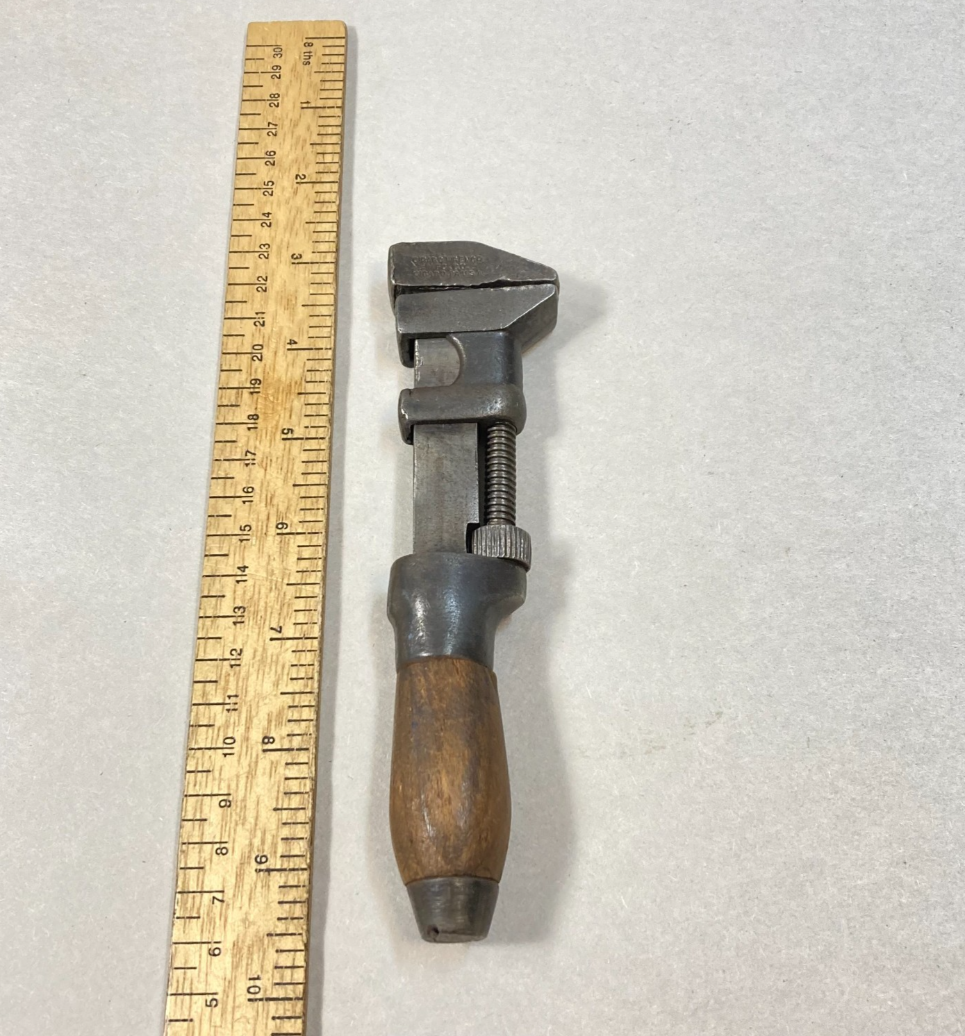 Vintage Girard Wrench Monkey Pipe 6 1/2" Smooth Jaw Wood Handle USA | eBay