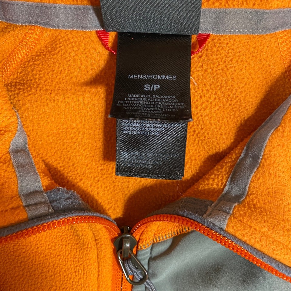 The North Face Mens Fleece Pullover Jacket Orange Gray FlashDry Mens S ...