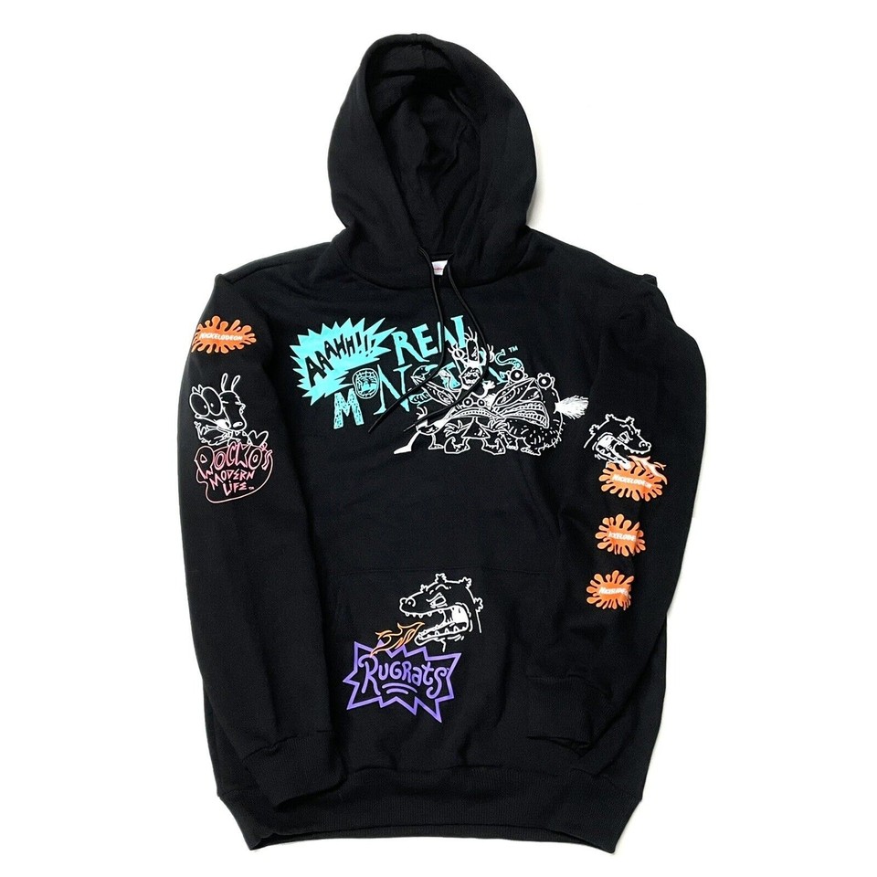 Nickelodeon 90s Cartoons Ahh Real Monsters Rugrats Reptar Hoodie Size S ...