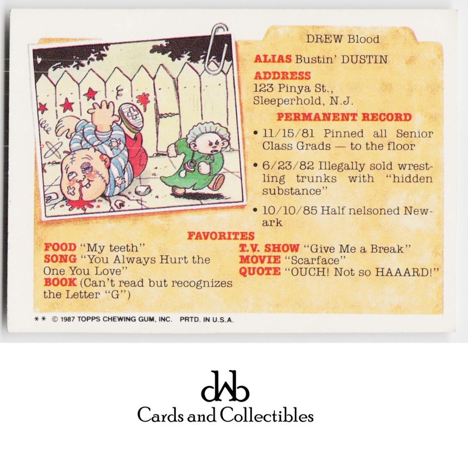 1987 Topps Garbage Pail Kids Series 7 #277b Blockhead Blake | eBay