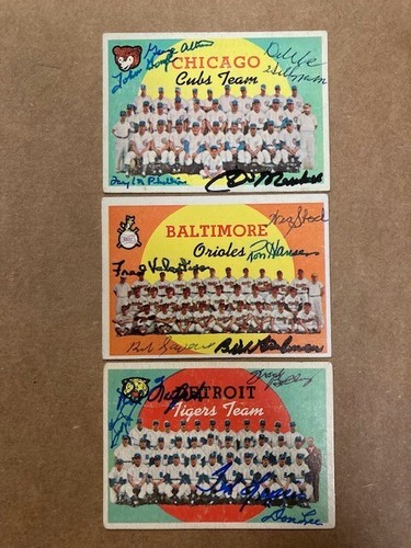 Detroit Tigers Signed 1959 Topps Team Card(5sig)Ted Lepcio,Paul Fotack ...
