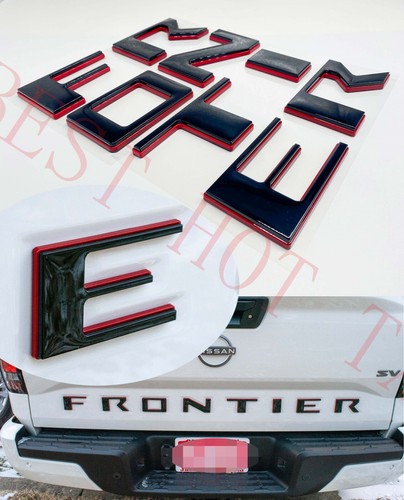 Black Red Raised Tailgate Letters for 2022 Nissan Frontier Plastic ...