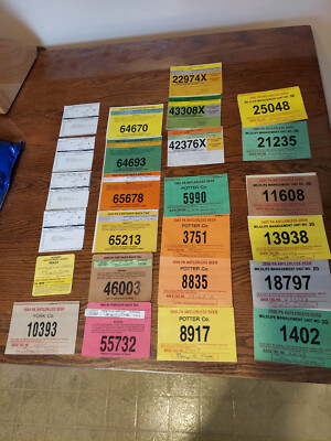Lot of 25 PA License Back Tags Furtakers, Doe, Resident, Bear ...