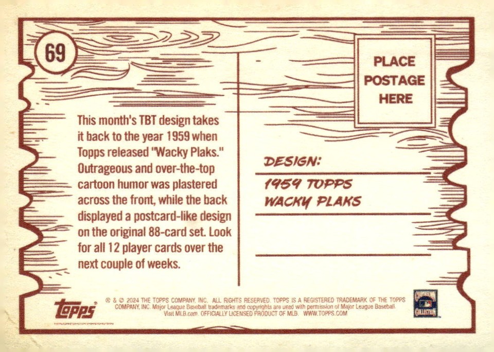 2024 Topps Throwback Thursday #69 Reggie Jackson/853* 59 Wacky Plaks ...