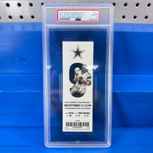 DAK PRESCOTT & EZEKIEL ELLIOTT PSA 10 Graded NFL Debut Ticket Dallas ...