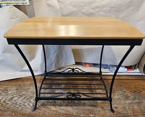 Longaberger wrought iron Library table with shelf | eBay