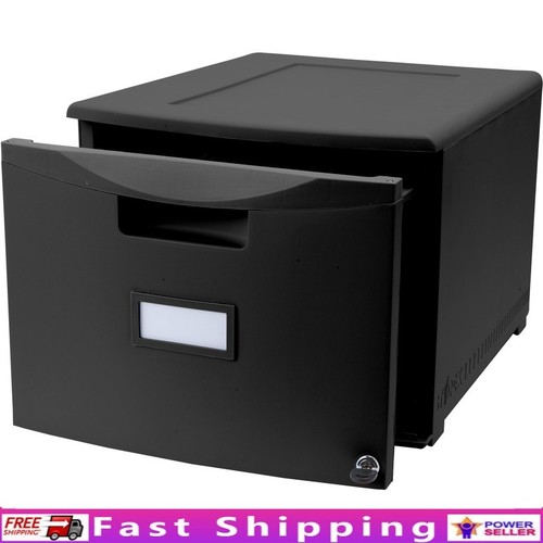 Low Profile Plastic File Drawer Letter Legal Storage W/ Lockable Drawer ...