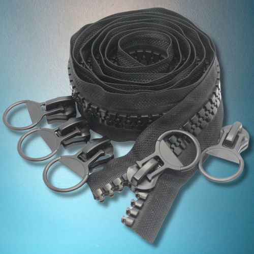#20 Super Large (Huge) Plastic Zipper Black Heavy Duty Zippers by the ...