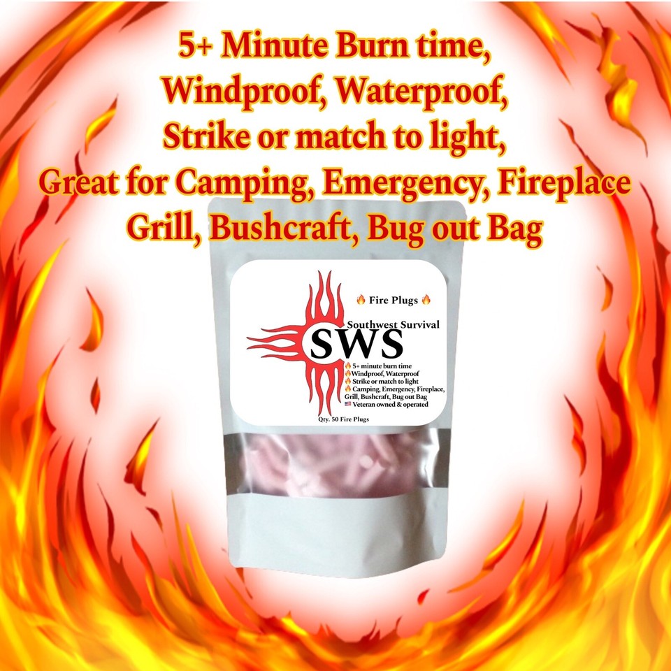 Fire Starters 50 Pack , Wind/Waterproof, Fire Starting Tinder, Veteran ...