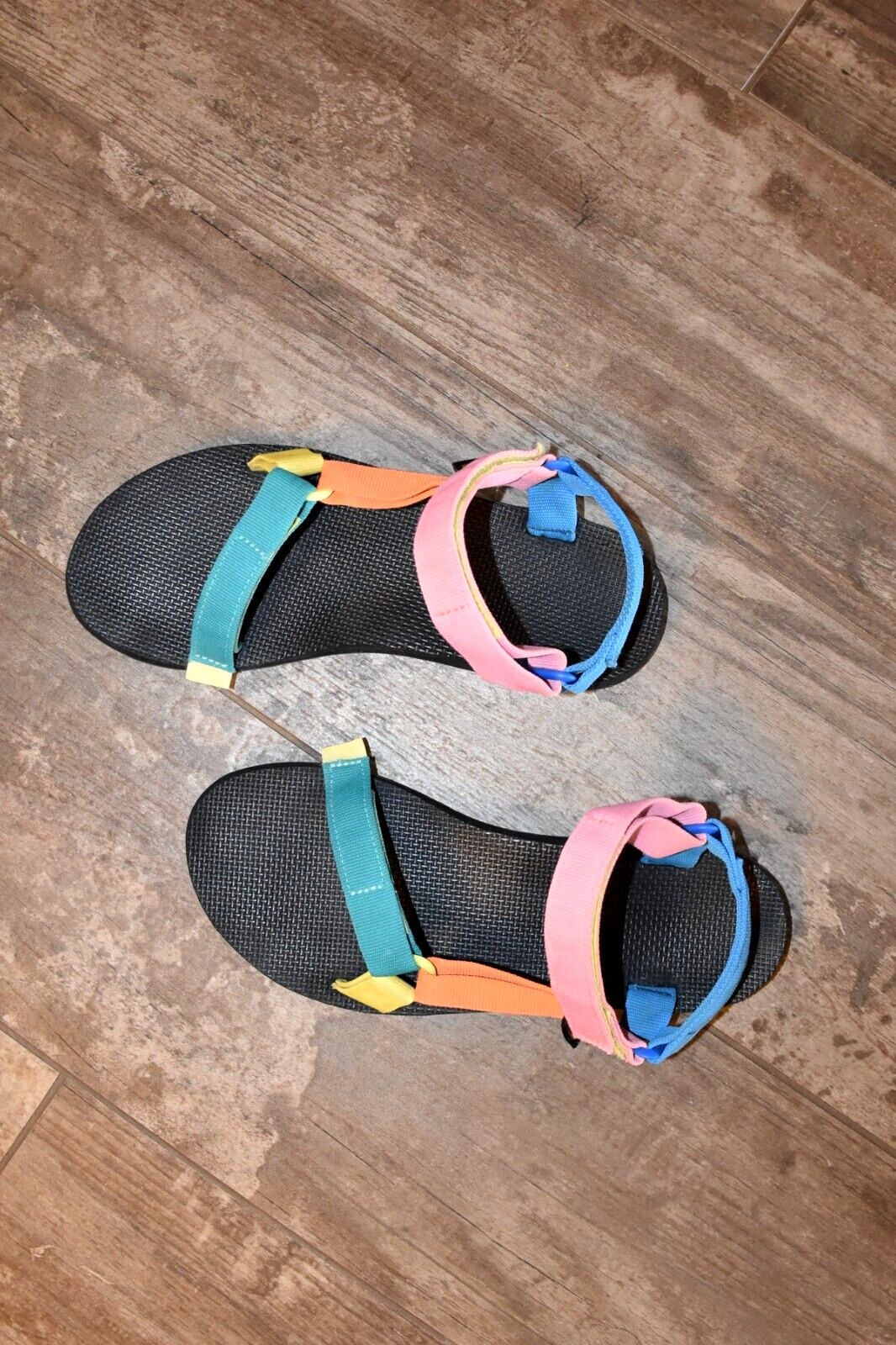 Teva Original Universal Multi Color Block Teal Pink 9… - Gem