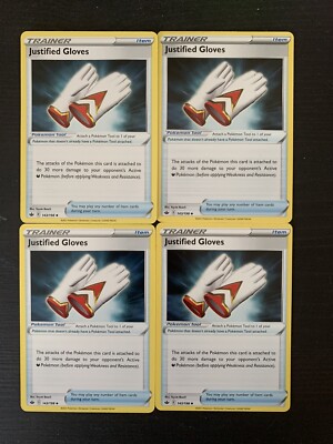 Pokémon TCG Justified Gloves Chilling Reign 143/198 Regular - Set of 4 ...