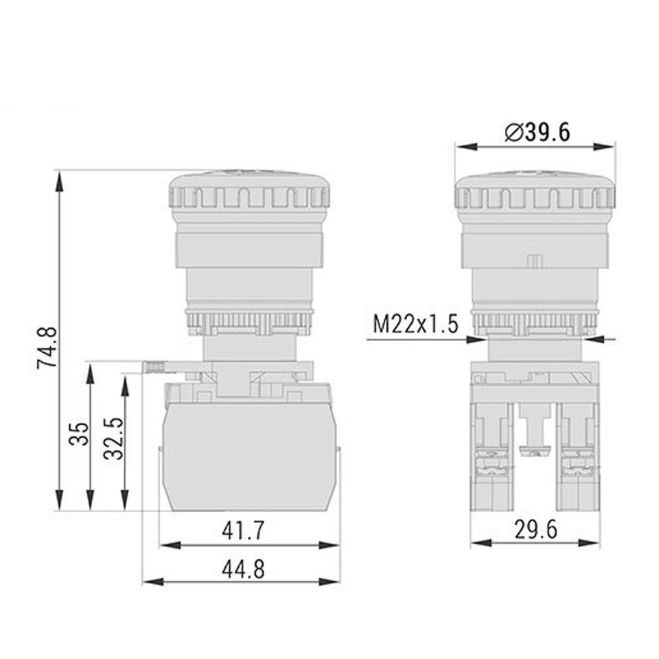 KEDU HY57B Round Emergency Stop Pushbutton Switches 125V/250V 18A/12A ...