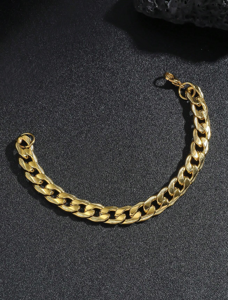 Pulsera Esclava Brazalete Manilla en Oro 10K Cadena Cubana Para Hombre ...