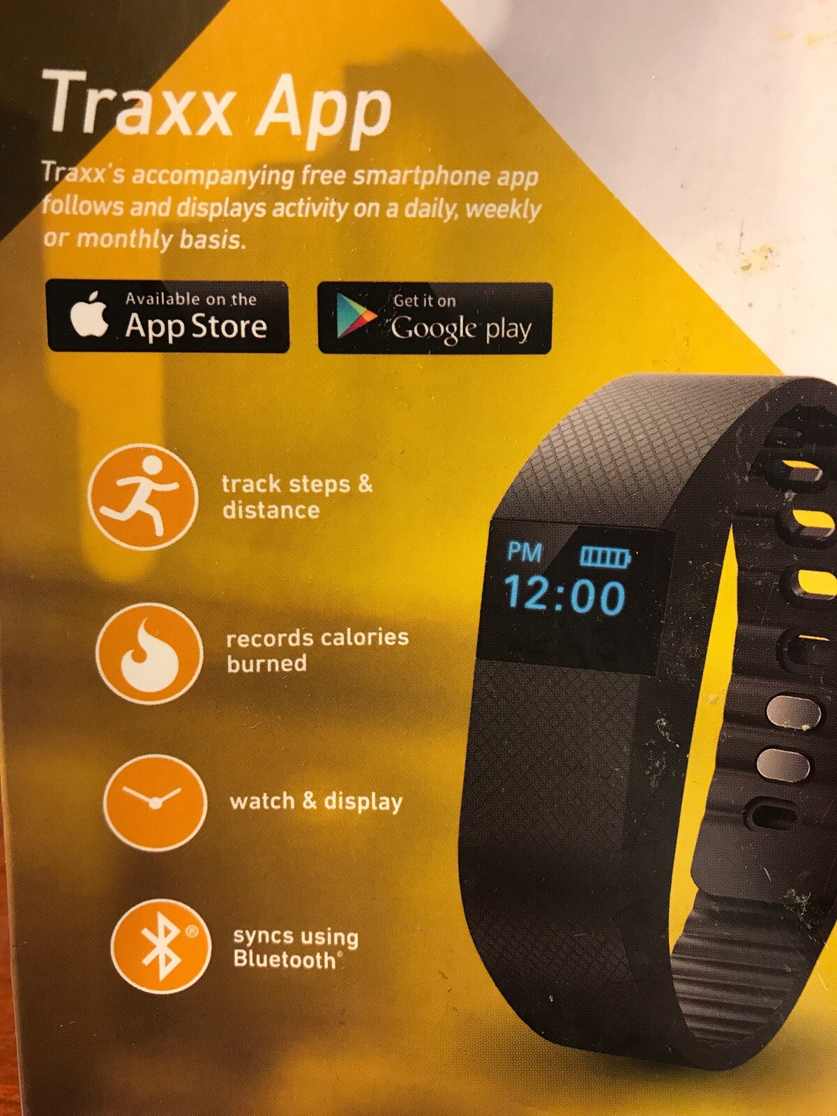 Trax Bluetooth Wireless Smart Watch Activity Tracker Black Fitness ...